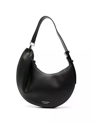 Emporio Armani 1981 Leather Crescent-shape Shoulder Bag - Black