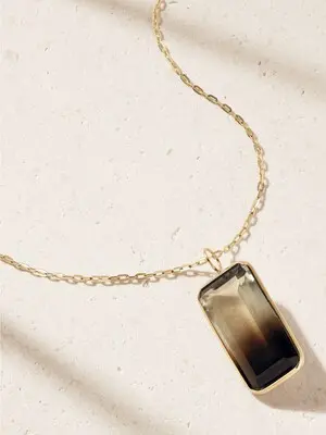 Jia Jia 14k Gold Smoky Quartz Citrine Necklace - Brown