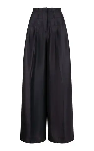 HEIRLOME Condesa Baggy Wide-leg Silk Trousers - Black