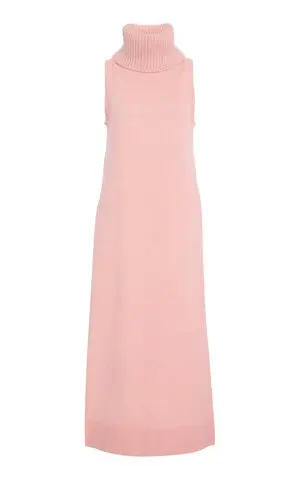 Michael Kors Cowl Neck Cashmere-linen Tunic Midi Dress - Pink