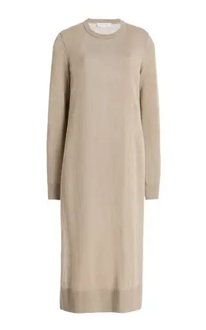 Michael Kors Side Slit Linen-cotton Tunic Top - Neutral