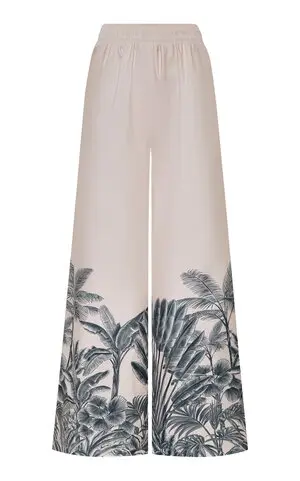 ANDRES OTALORA Wide-leg Printed Crepe De Chine Trousers - Print