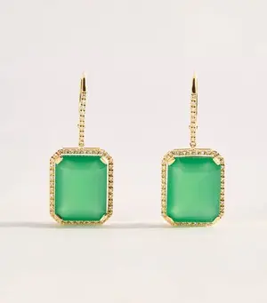 Shay Yellow And Diamond Dangle Earrings With Onyx - Gold