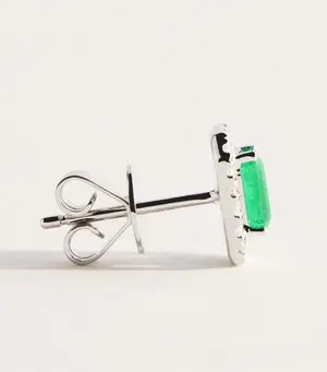 Shay White Diamond And Emerald Mini Me Earrings