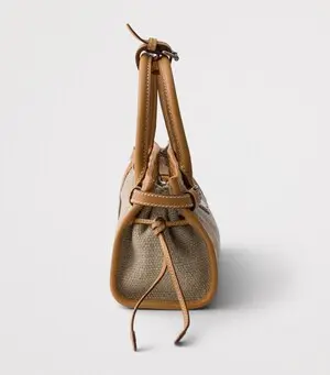 Prada Small Linen-leather Bonnie Top-handle Bag