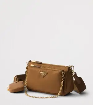 Prada Re-nylon And Saffiano Leather Shoulder Bag