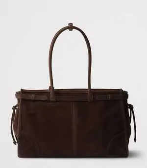 Prada Large Suede Bonnie Shoulder Bag