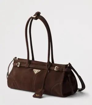 Prada Medium Suede Bonnie Shoulder Bag