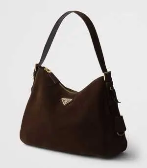 Prada Medium Suede Aimée Shoulder Bag