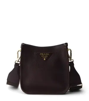 Prada Mini Leather Shoulder Bag - Brown