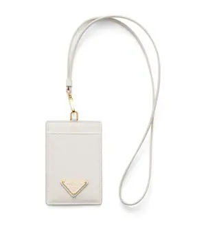 Prada Saffiano Leather Luggage Tag - Neutral