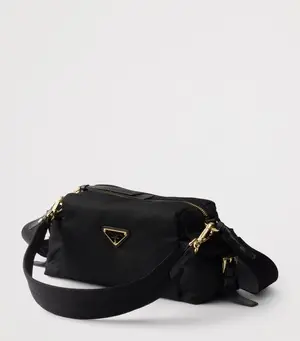 Prada Small Re-nylon And Leather Explore Shoulder Bag