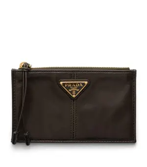 Prada Saffiano Leather Zip Card Holder