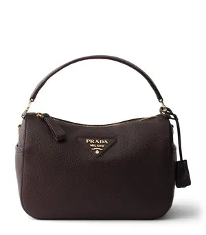 Prada Small Leather Shoulder Bag - Brown