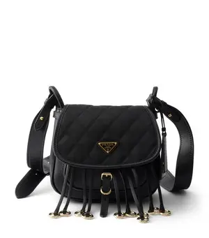 Prada Re-nylon And Leather Corsaire Shoulder Bag - Black