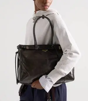 Prada Extra Large Leather Bonnie Shoulder Bag