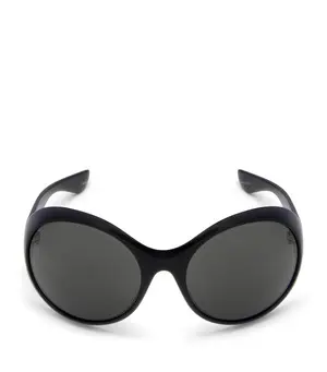 Alexander McQueen Round Kate Sunglasses - Black