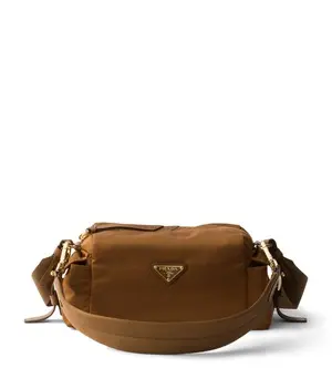 Prada Small Re-nylon And Leather Explore Shoulder Bag - Brown