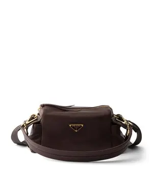 Prada Small Leather Explore Shoulder Bag - Brown