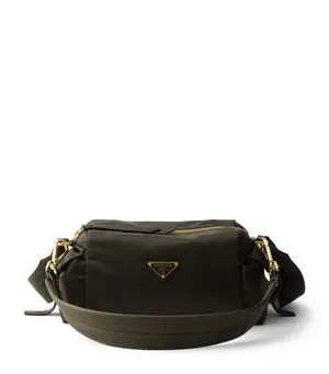 Prada Small Re-nylon And Leather Explore Shoulder Bag - Green