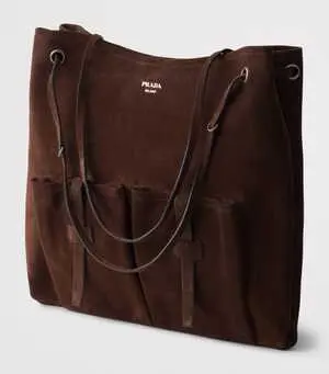 Prada Large Suede Route Shoulder Bag