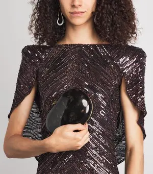 Jeffrey Levinson Oval Elina Clutch Bag - Brown