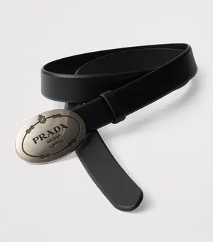 Prada Leather Logo Belt
