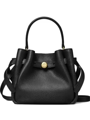 Tory Burch Romy Mini Leather Bucket Bag - Black