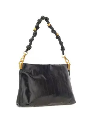 GIANNI CHIARINI Eel-print Leather Shoulder Bag With Gold-tone Details - Black