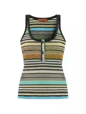 Missoni Striped Metallic-thread Top - Blue