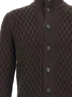 FILIPPO DE LAURENTIIS Cable-knit Merino-wool Cardigan - Brown