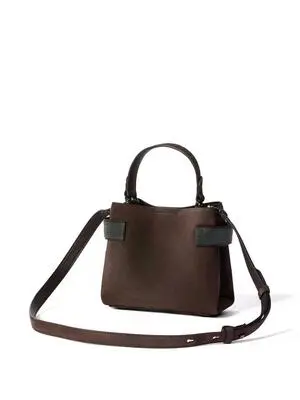 Brunello Cucinelli Suede Top Handle Bag With Monili Decoration - Brown
