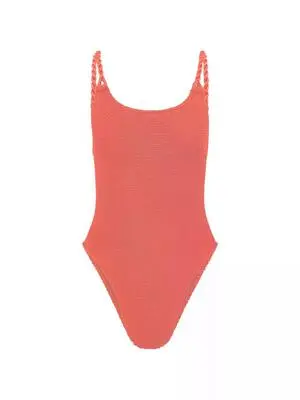 Hunza G Camille Crinkle Effect One Piece Swimsuit - Orange