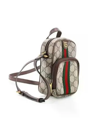 Gucci Ophidia Top Handle Gg Coated Canvas Mini Crossbody Bag