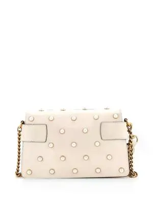 Gucci Broadway Pearly Bee Embellished Leather Mini Shoulder Bag