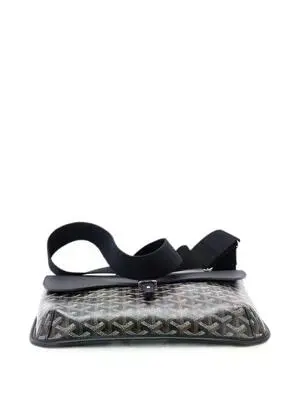 Goyard Coursier Messenger Bag Coated Canvas And Leather Crossbody Bag - Black