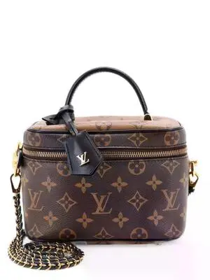 LOUIS VUITTON Vanity Handbag Reverse Monogram Canvas Pm Satchel - Brown