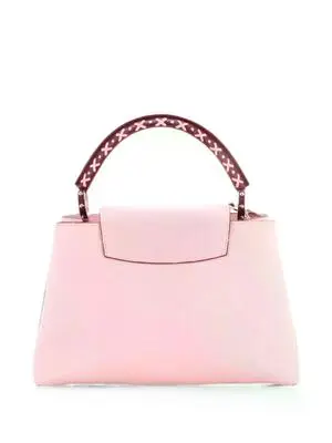 LOUIS VUITTON Capucines Bag Leather With Whipstitch Detail Pm Satchel - Pink