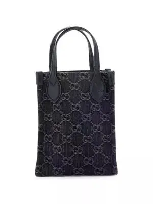 Gucci Vertical Gg Denim Mini Tote Bag