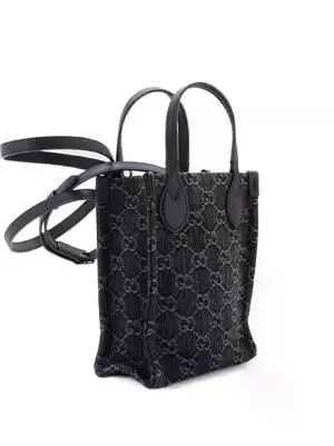Gucci Vertical Gg Denim Mini Tote Bag