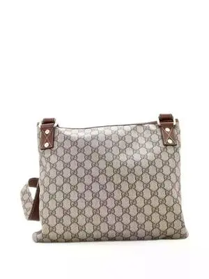 Gucci Web Loop Flat Messenger Gg Coated Canvas Large Crossbody Bag