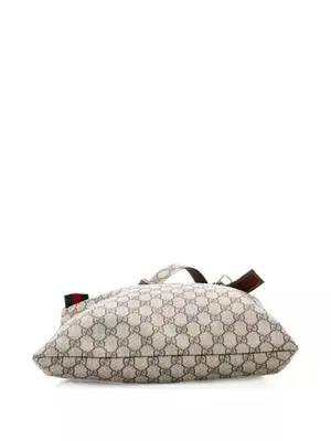 Gucci Web Loop Flat Messenger Gg Coated Canvas Large Crossbody Bag