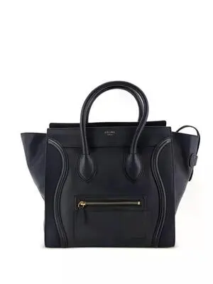 Celine Luggage Bag Smooth Leather Mini Tote Bag - Blue