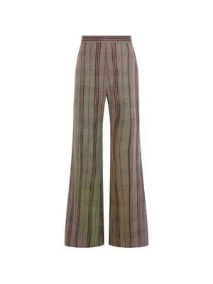VIVIENNE WESTWOOD Checked Wide-leg Trousers - Brown