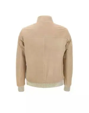 BARBA NAPOLI Rivet Shearling-lined Suede Jacket