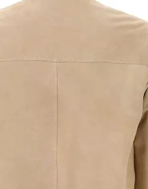 BARBA NAPOLI Rivet Shearling-lined Suede Jacket