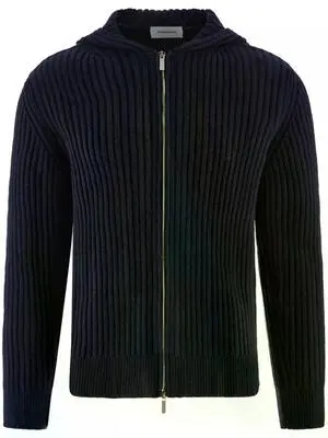FERRAGAMO Hooded Wool Cardigan With Zip Fastening