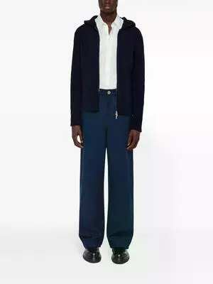 FERRAGAMO Hooded Wool Cardigan With Zip Fastening