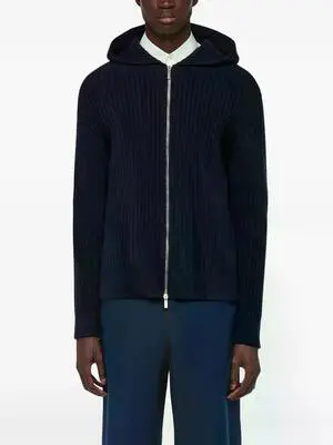 FERRAGAMO Hooded Wool Cardigan With Zip Fastening