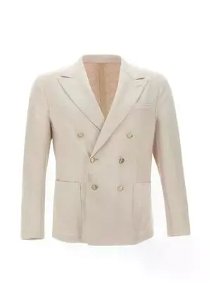Eleventy Double-breasted Peak-lapel Blazer - Neutrals